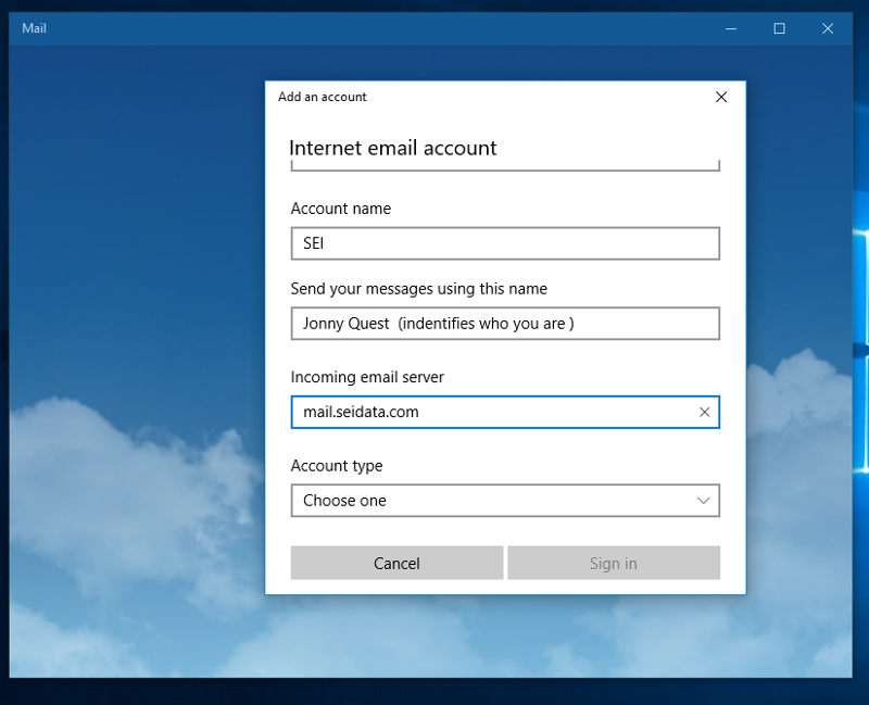 Windows 10 Mail | SEI Communications, Inc